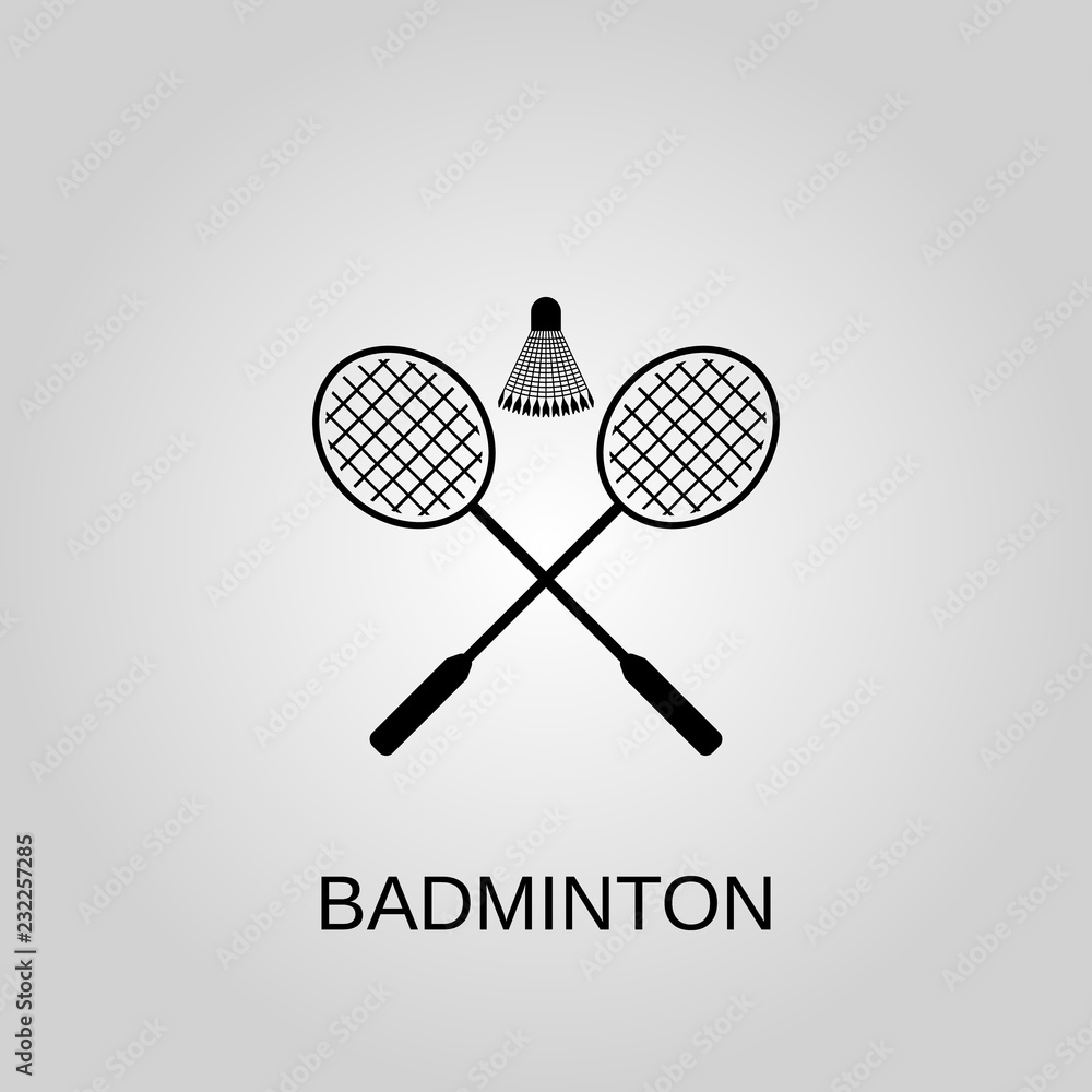 Badminton icon. Badminton symbol. Flat design. Stock - Vector ...