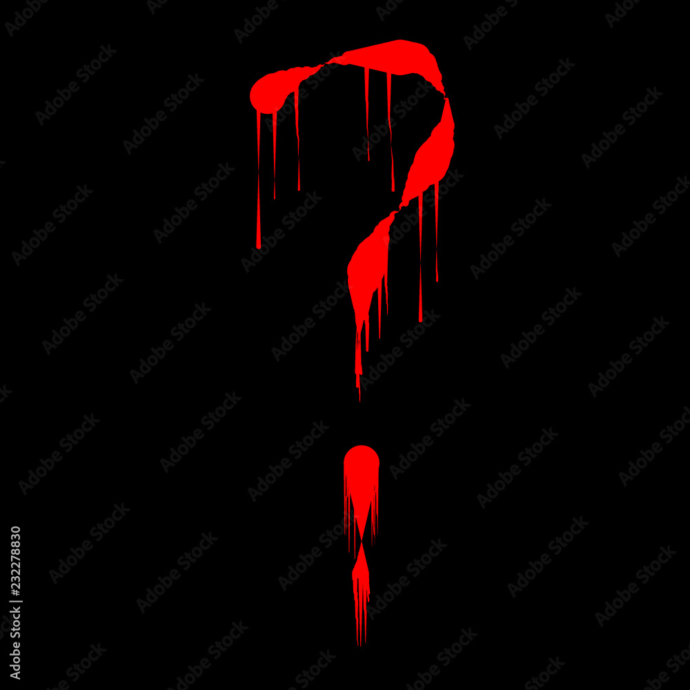 Question mark in creepy red dripping blood style Stock Illustration ...