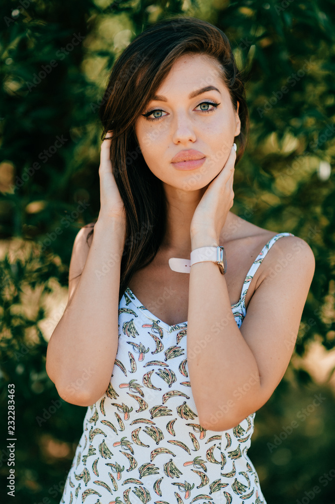 Closeup Lifestyle Portrait Of Celebrity Female Model Beautiful Girl