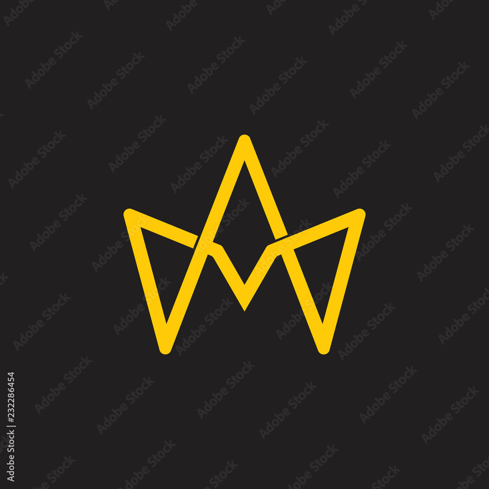 letter ma gold crown logo vector Stock Vector | Adobe Stock