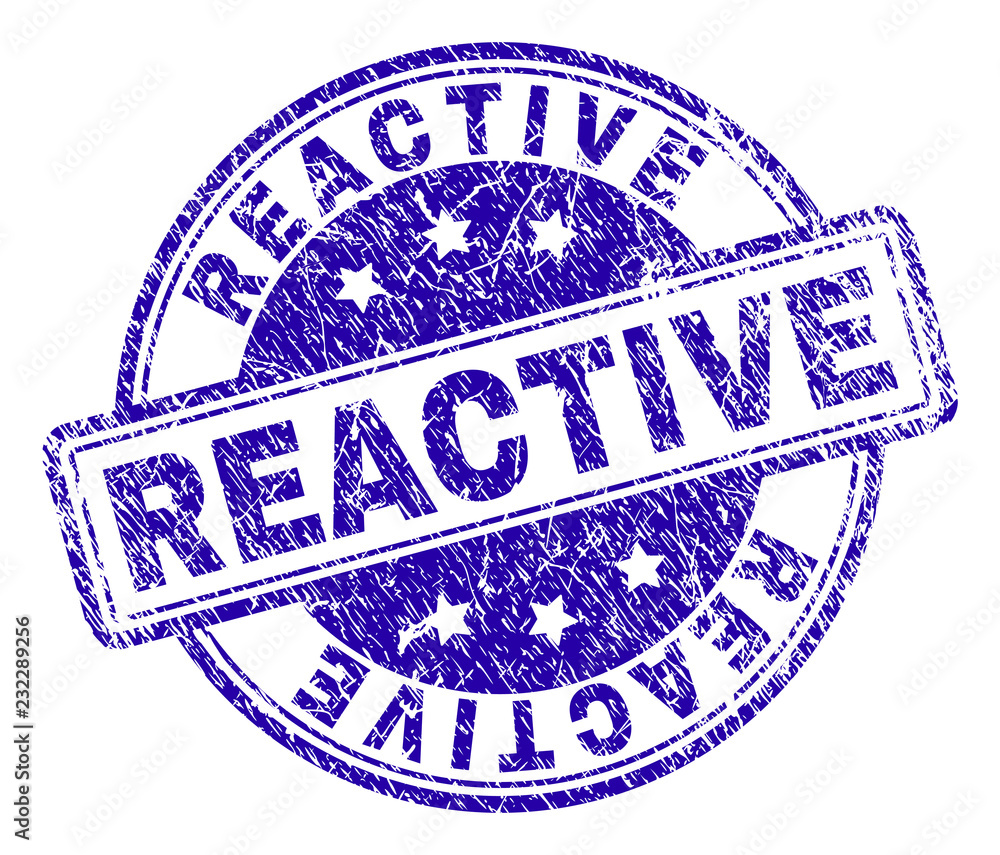 REACTIVE stamp seal watermark with distress texture. Designed with ...