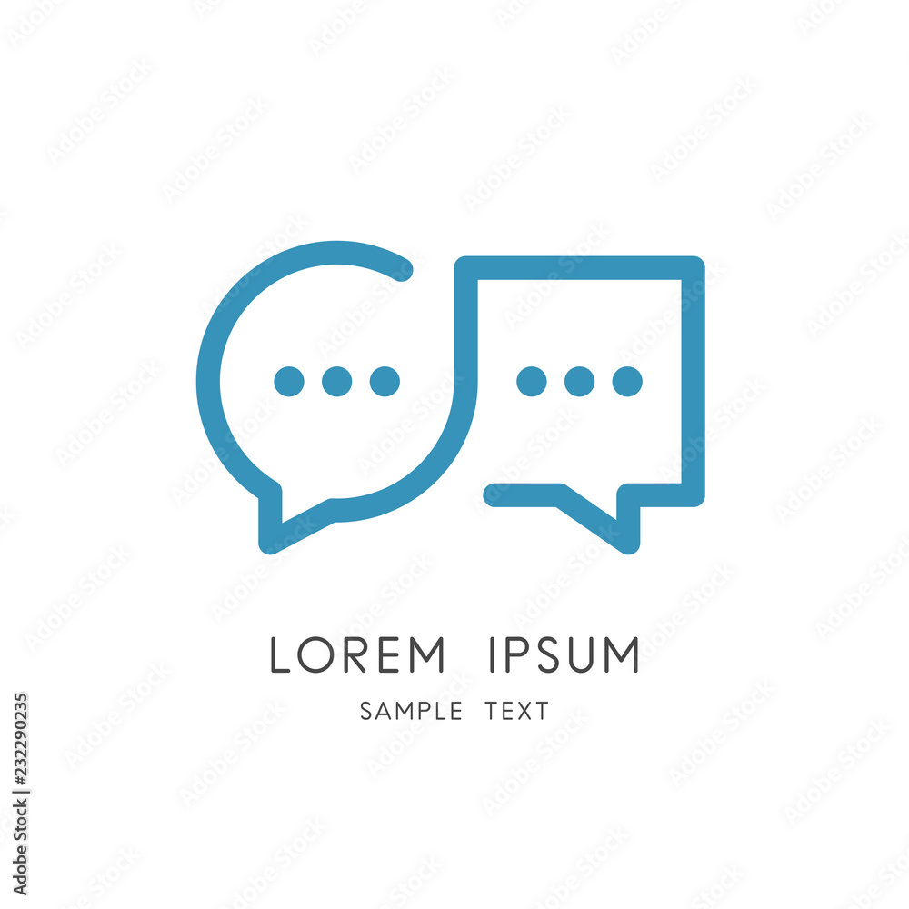 Productive dialogue logo - different speech bubbles and chat symbol ...