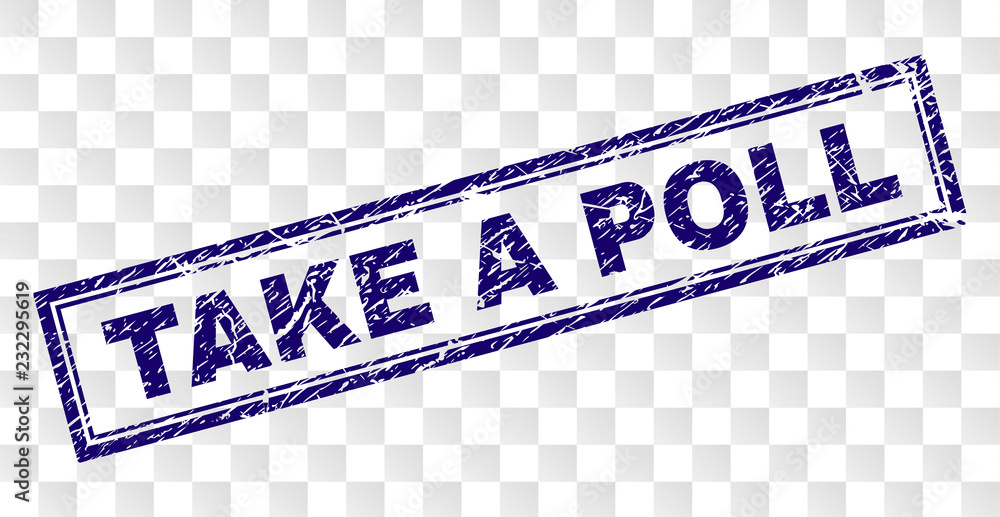 TAKE A POLL stamp seal watermark with rubber print style and double ...