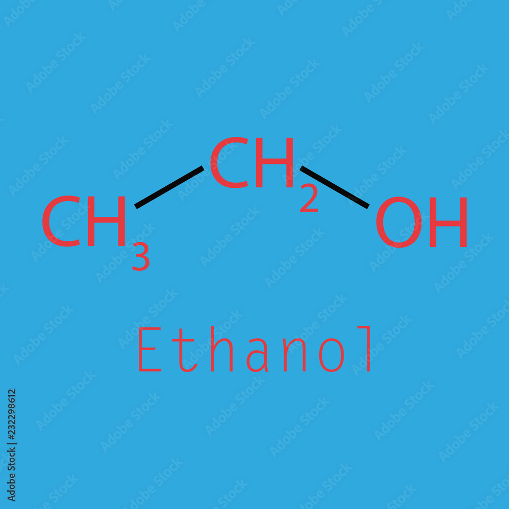 Ethanol molecules in volumetric style. vector illustration isolated on ...