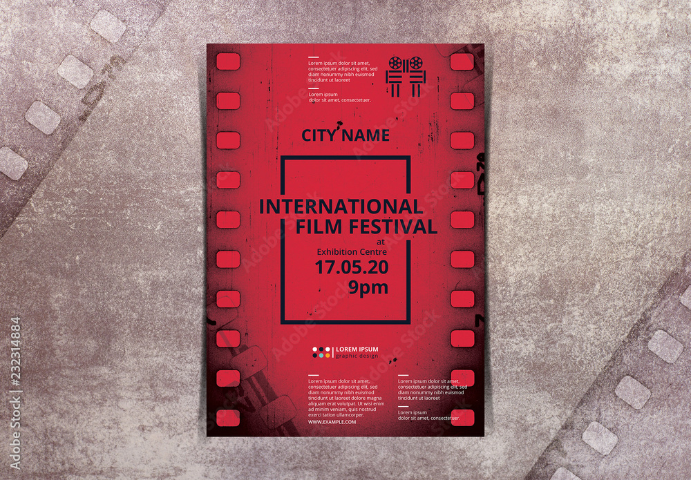 Film Festival Poster Layout Stock Template | Adobe Stock