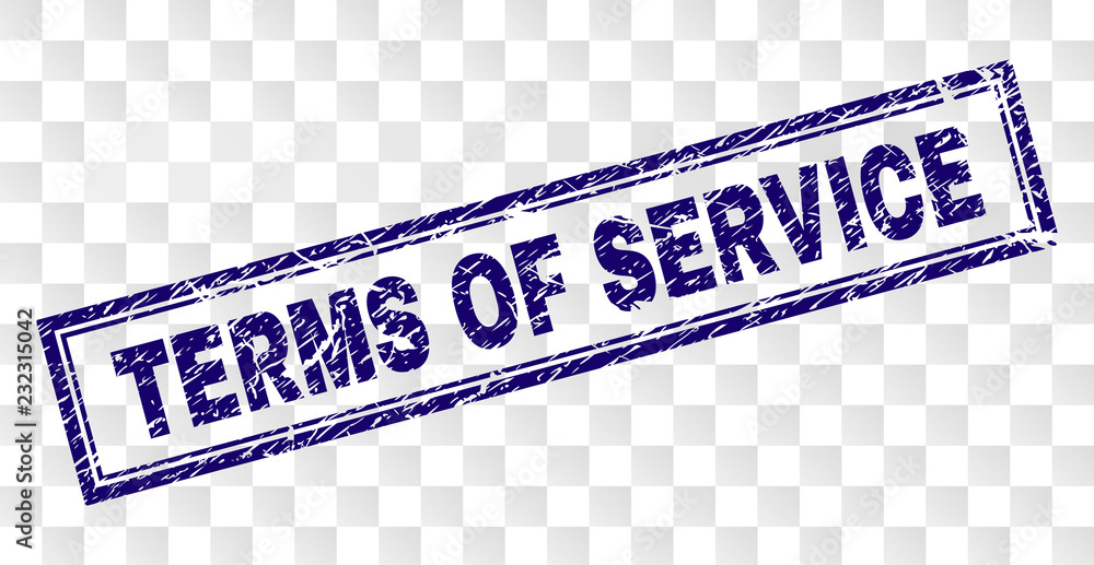 TERMS OF SERVICE stamp seal print with rubber print style and double ...