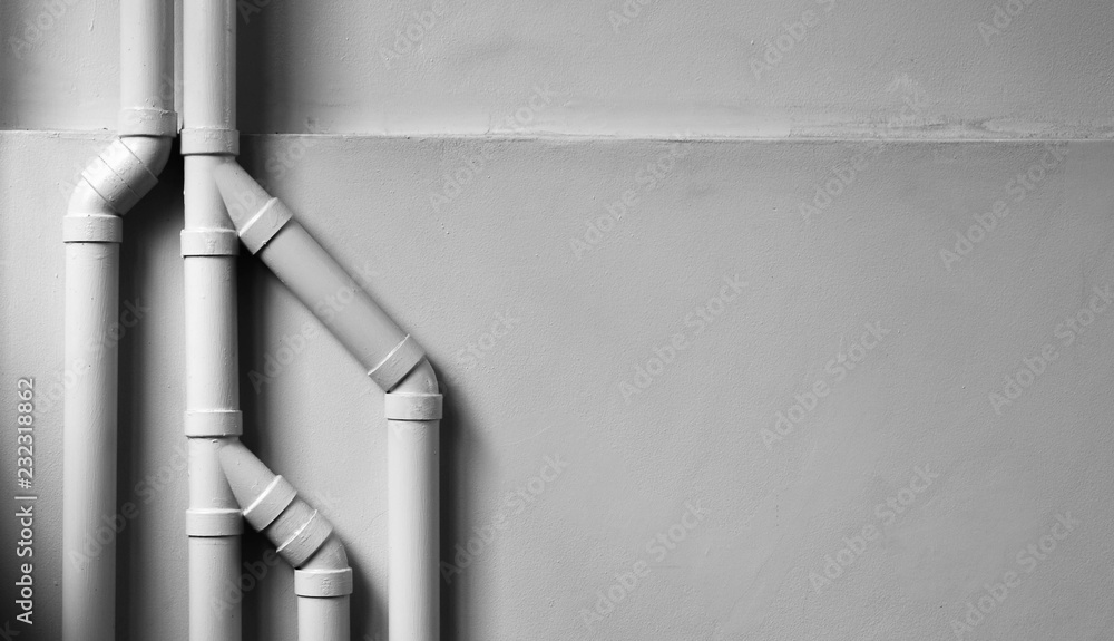 water piping system install with the concrete wall Stock Photo | Adobe ...