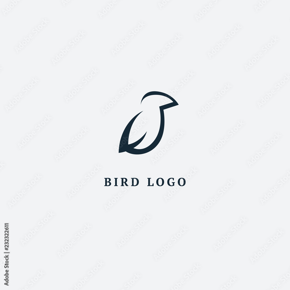 Bird silhouette logo. Vector abstract minimalistic illustration flying ...