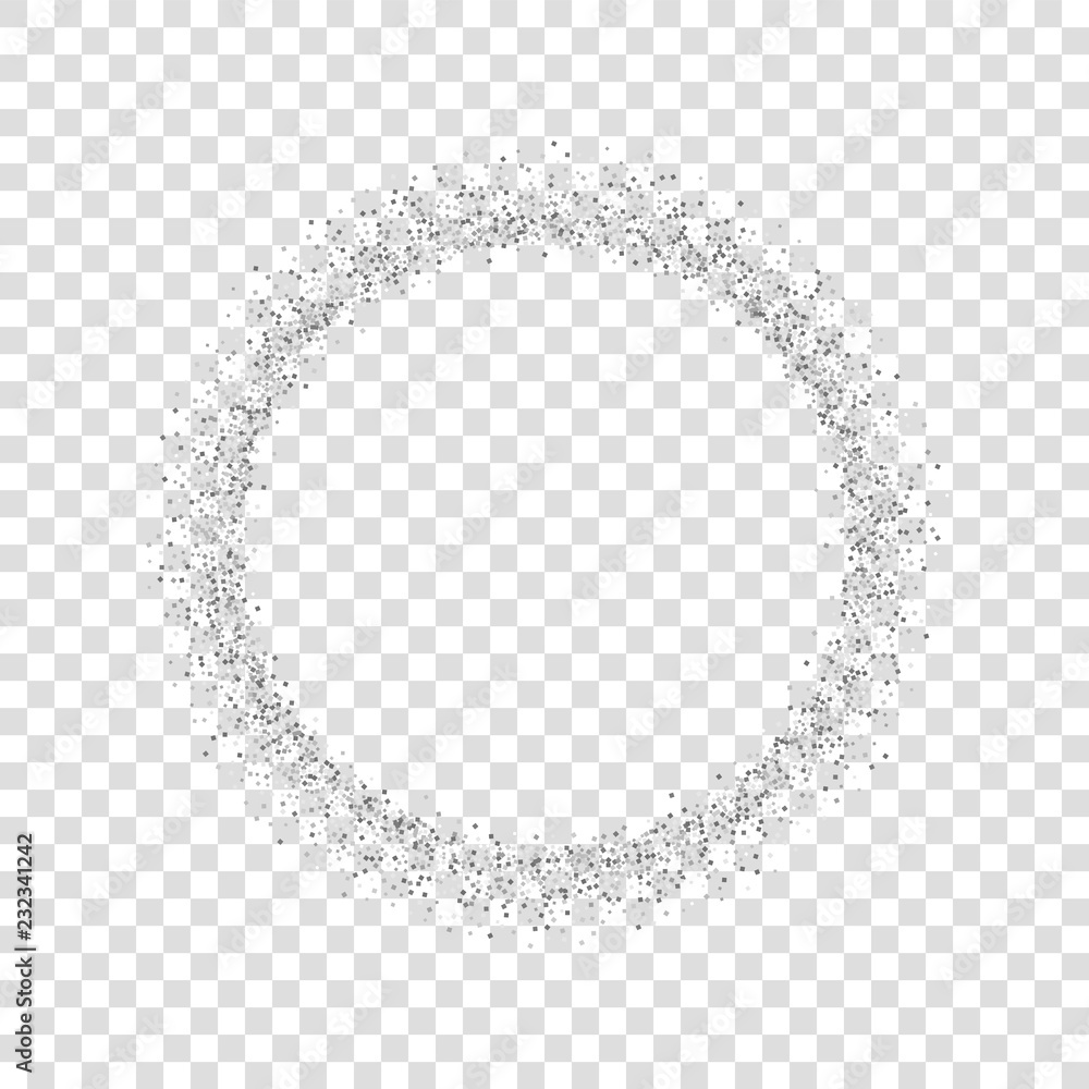 Silver circle isolated white transparent background. Round frame ...