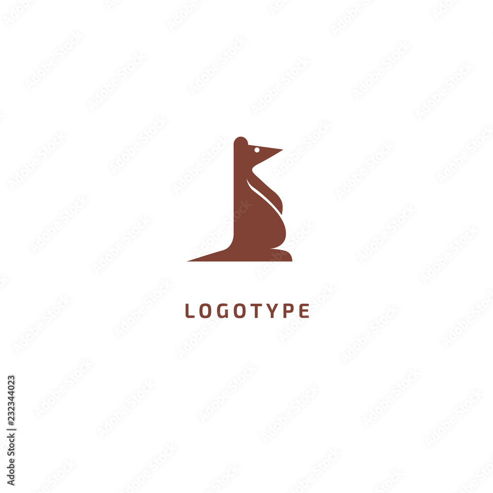 Ferret silhouette logo. Vector abstract minimalistic illustration ...