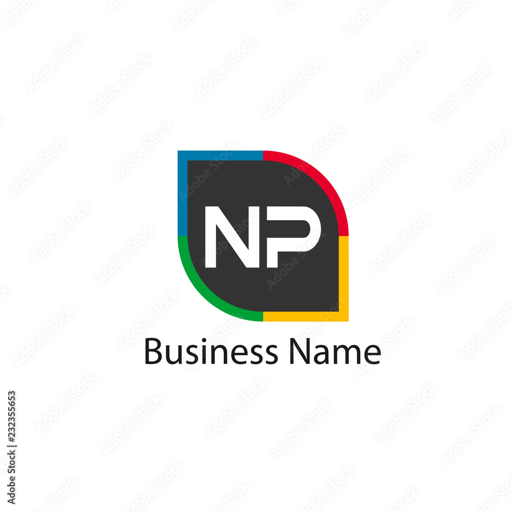 Initial Letter NP Logo Template Design Stock Vector | Adobe Stock