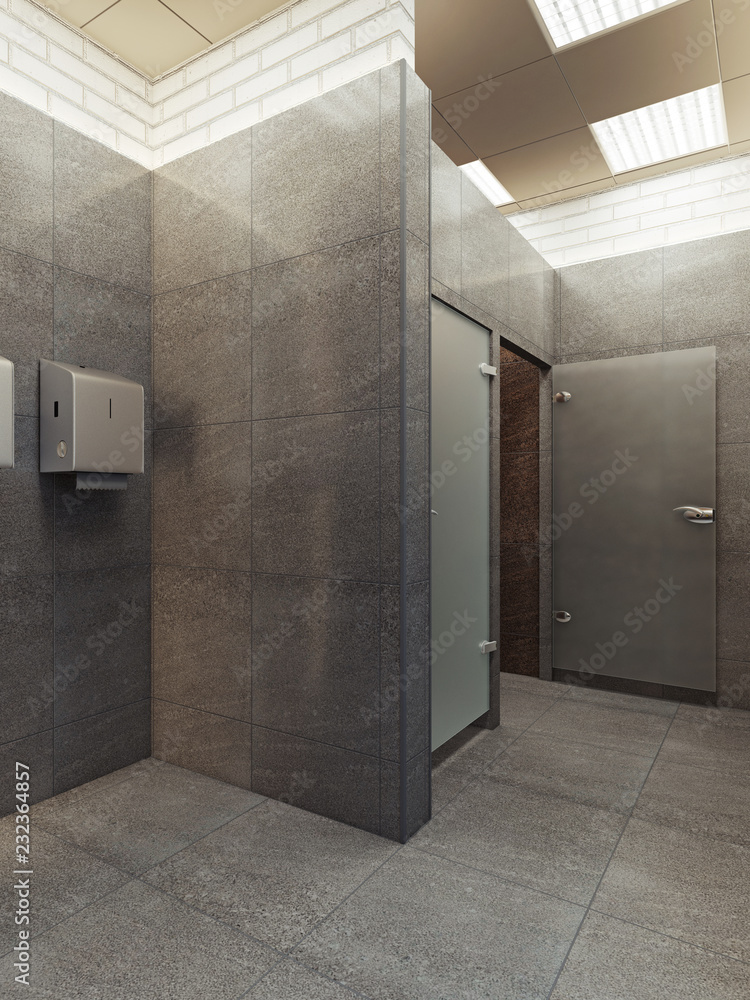 Office toilet interior 3d rendering Stock Illustration | Adobe Stock