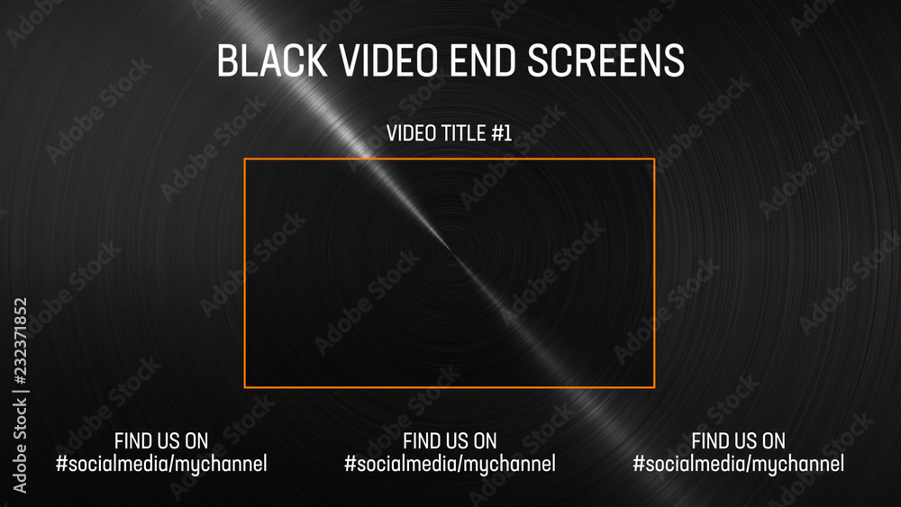 Black End Screen Cards Stock Template | Adobe Stock