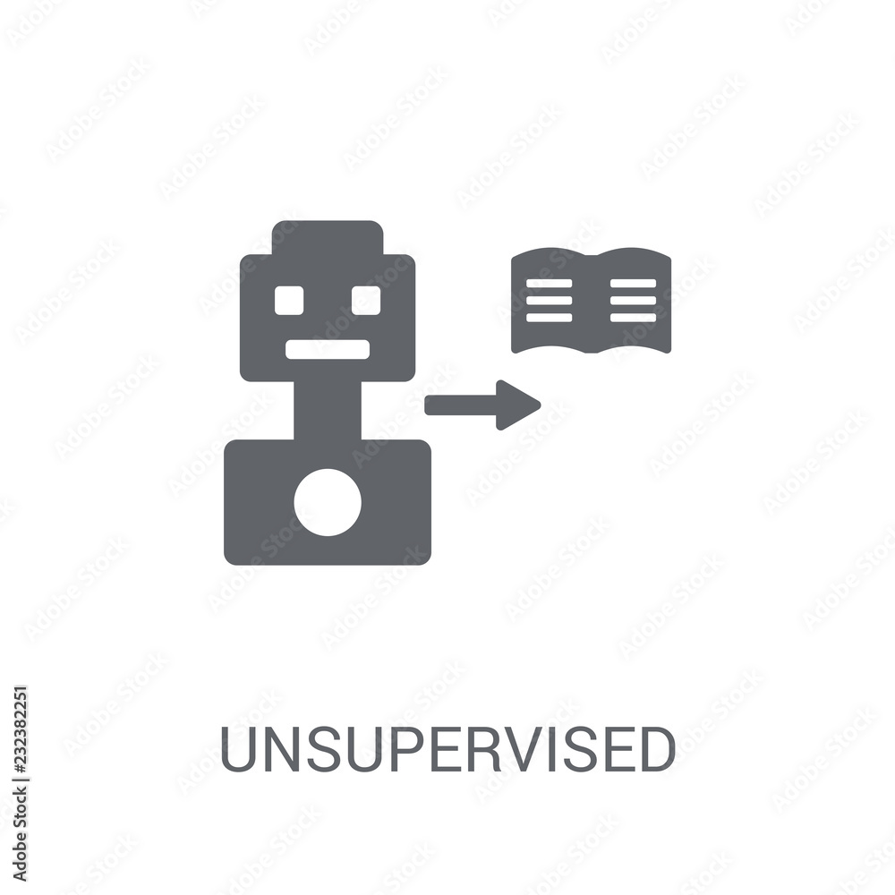 Unsupervised learning icon. Trendy Unsupervised learning logo concept ...