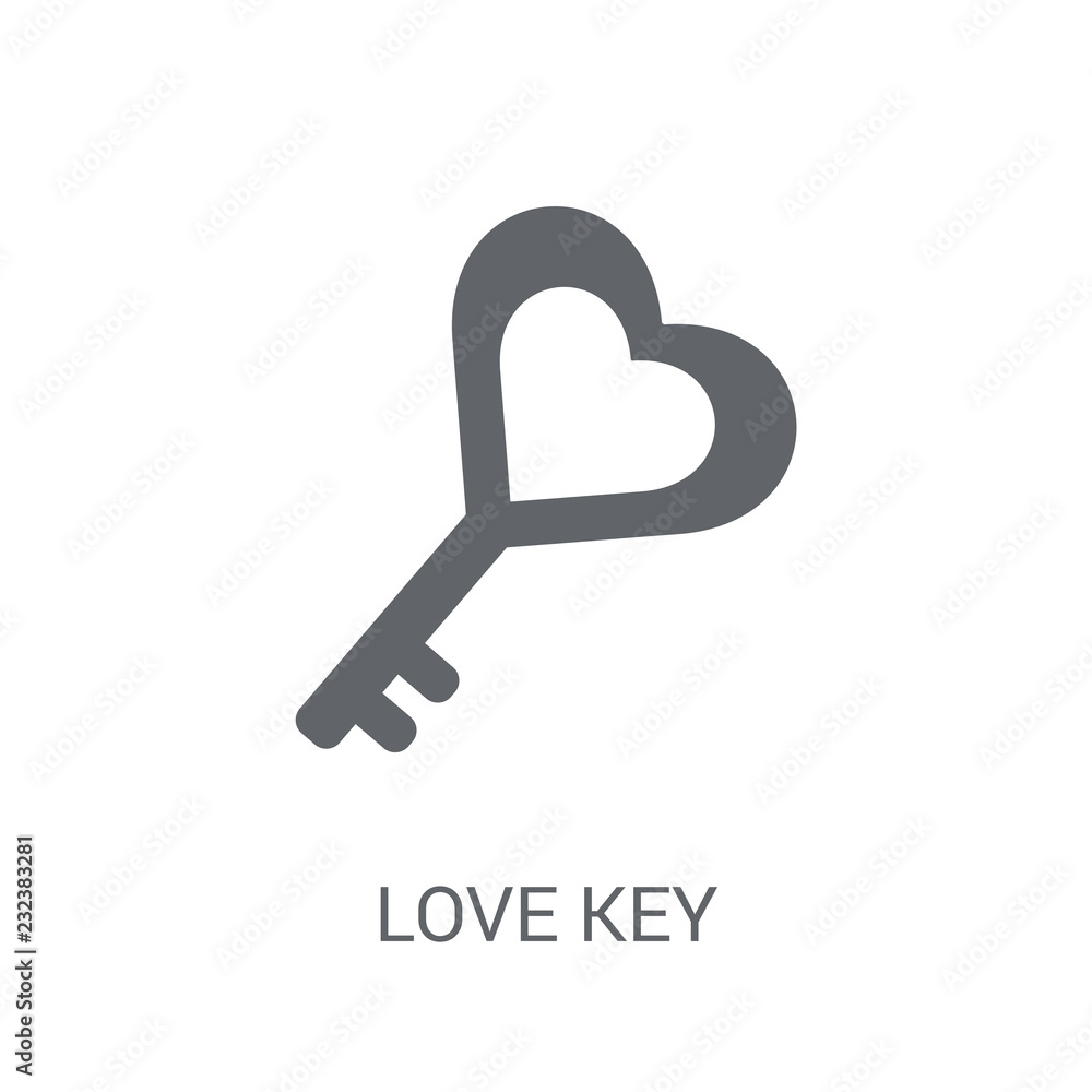 love Key icon. Trendy love Key logo concept on white background from ...