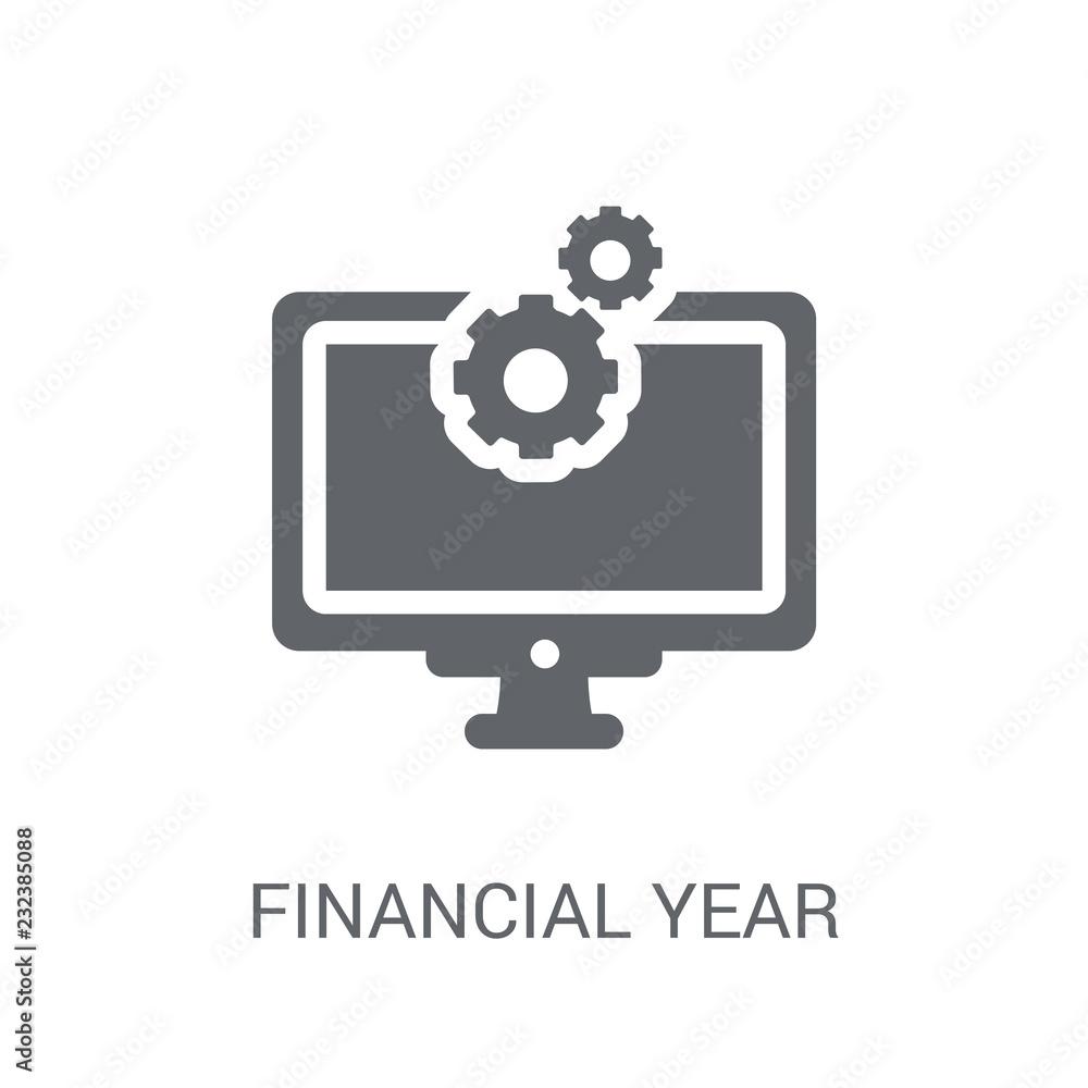 Financial year icon. Trendy Financial year logo concept on white ...