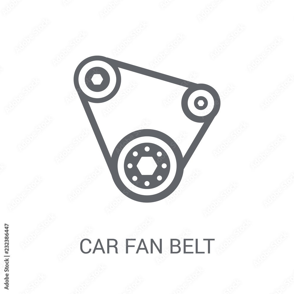 car fan belt icon. Trendy car fan belt logo concept on white background ...