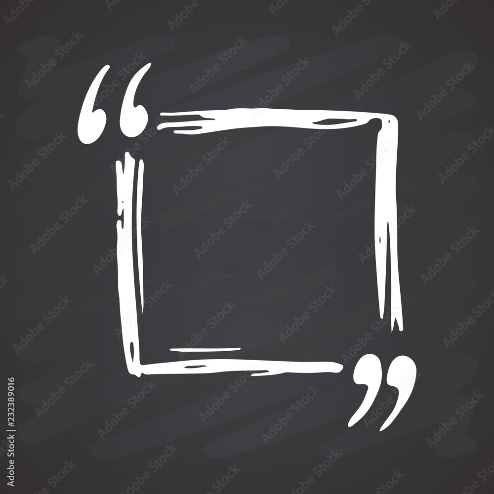 Quote box or quotation frame hand drawn sketch doodle vector ...
