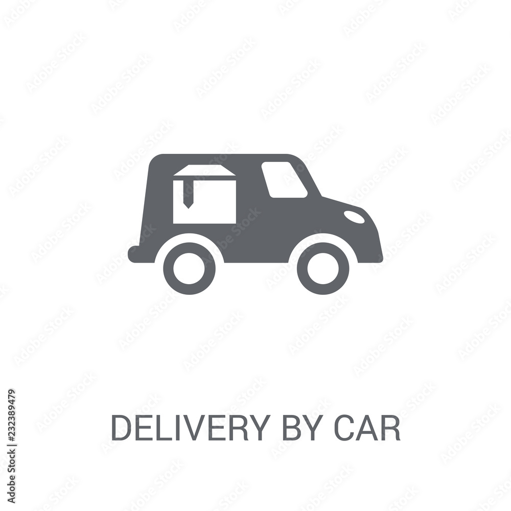 Delivery by car icon. Trendy Delivery by car logo concept on white ...