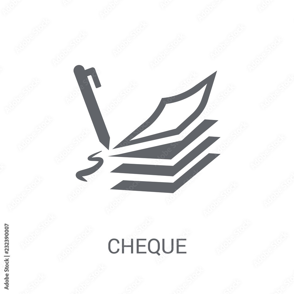 Cheque icon. Trendy Cheque logo concept on white background from e ...