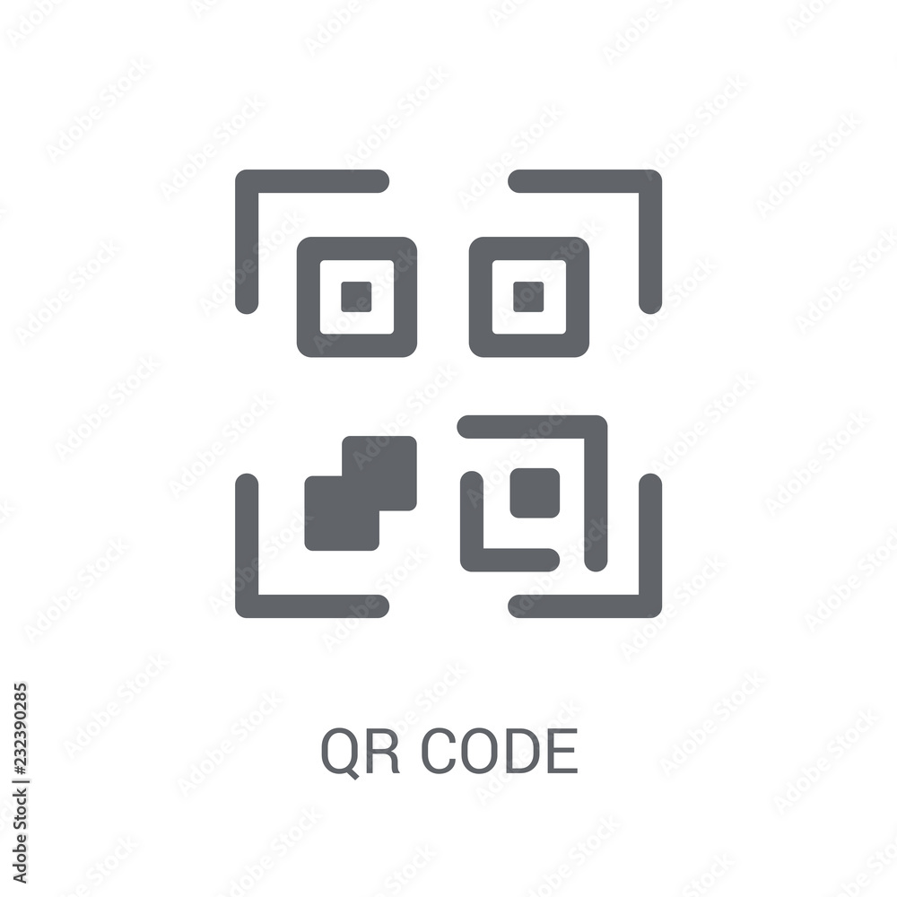 Qr code icon. Trendy Qr code logo concept on white background from e ...