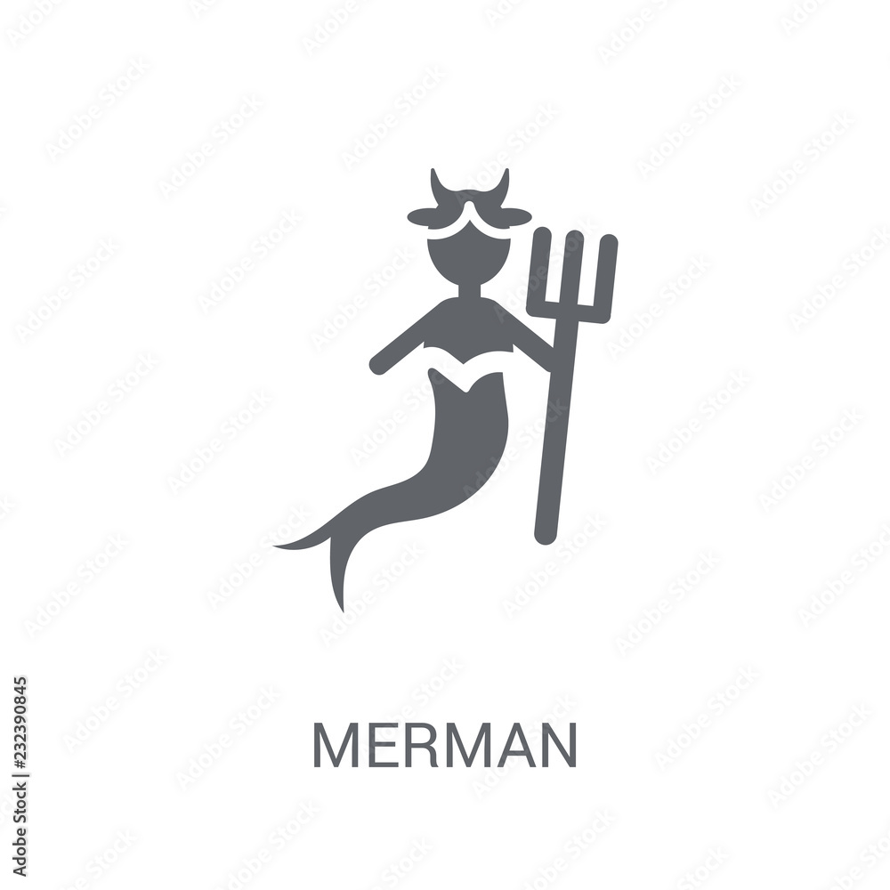Merman icon. Trendy Merman logo concept on white background from Fairy ...