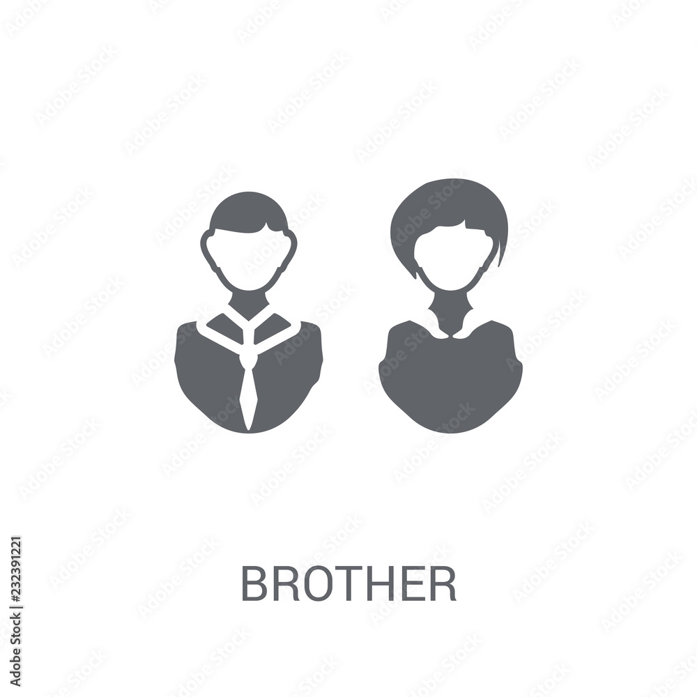 brother icon. Trendy brother logo concept on white background from ...
