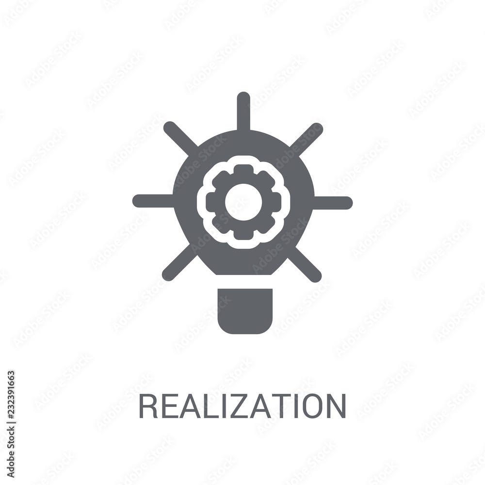 realization icon. Trendy realization logo concept on white background ...