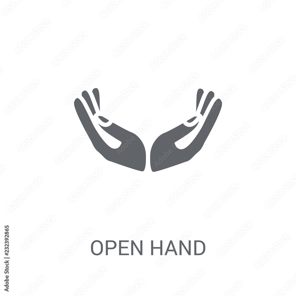 Open hand icon. Trendy Open hand logo concept on white background from ...