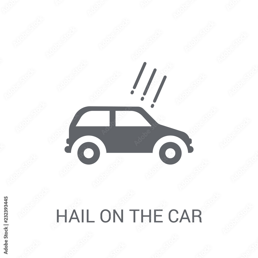 Hail on the car icon. Trendy Hail on the car logo concept on white ...