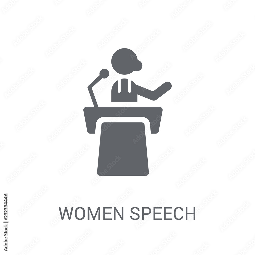 Women Speech icon. Trendy Women Speech logo concept on white background ...