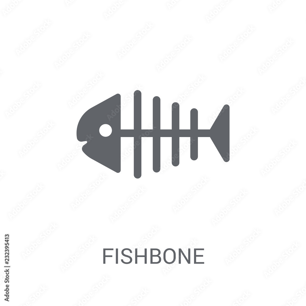 Fishbone icon. Trendy Fishbone logo concept on white background from ...