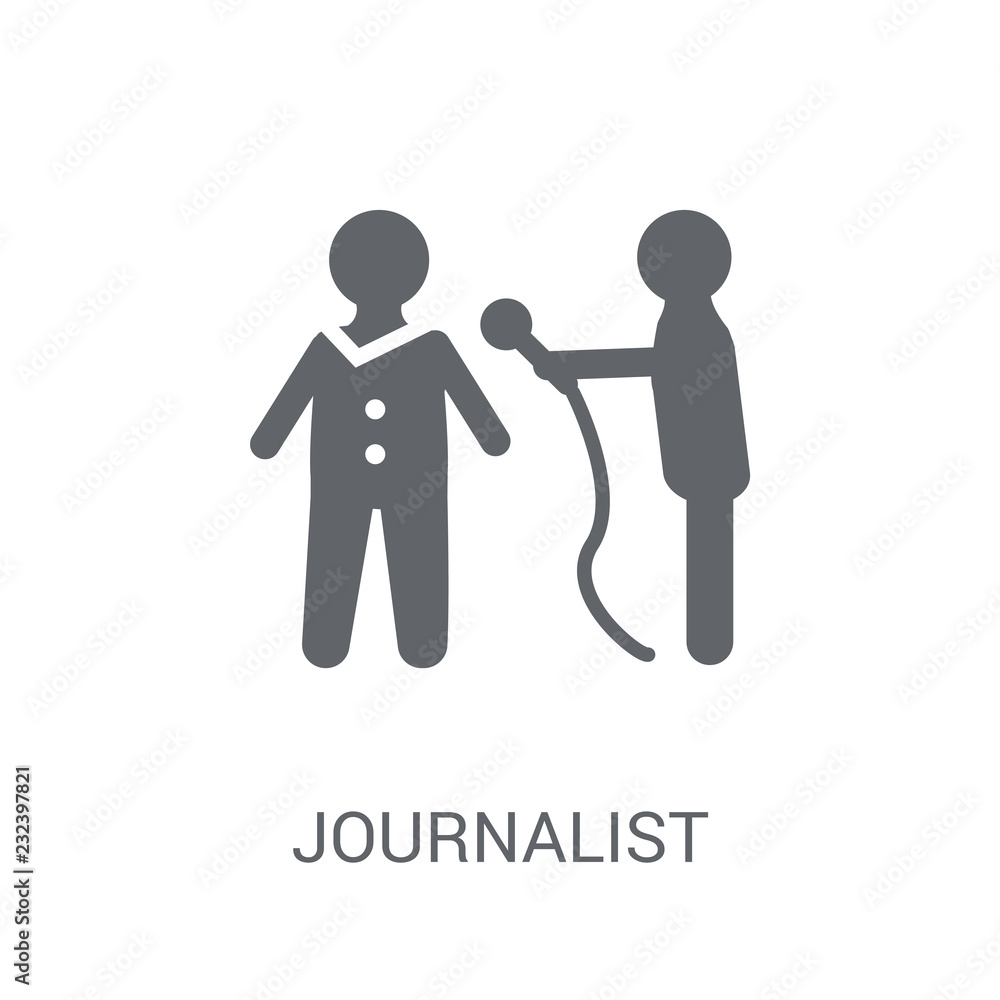 journalist icon. Trendy journalist logo concept on white background ...