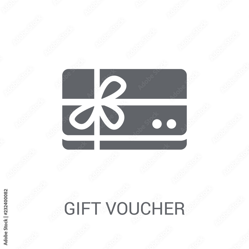 Gift voucher icon. Trendy Gift voucher logo concept on white background ...