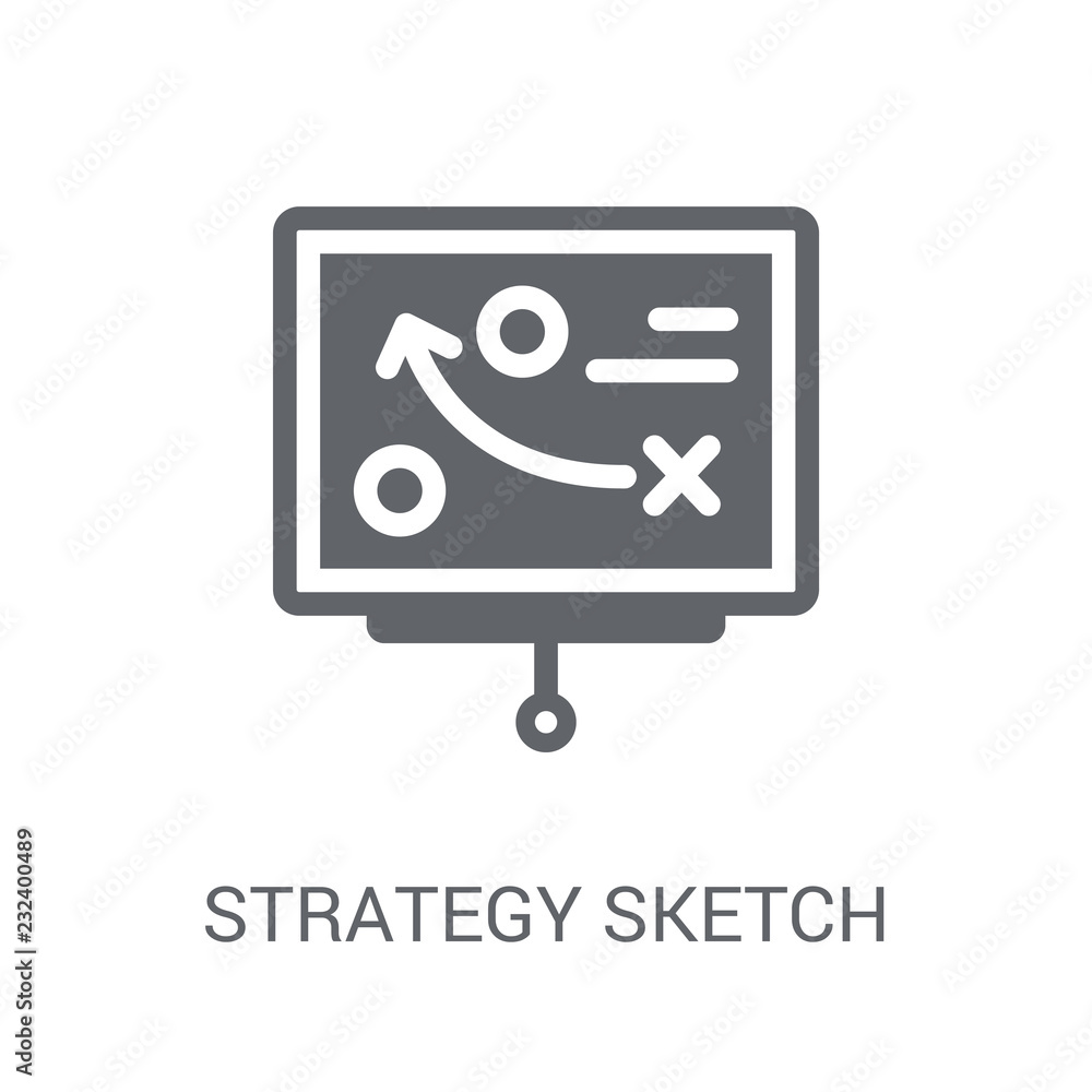 strategy Sketch icon. Trendy strategy Sketch logo concept on white ...