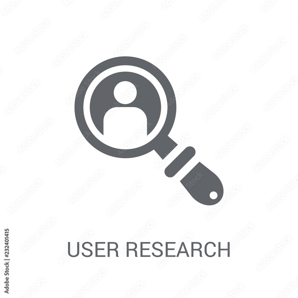 User research icon. Trendy User research logo concept on white ...