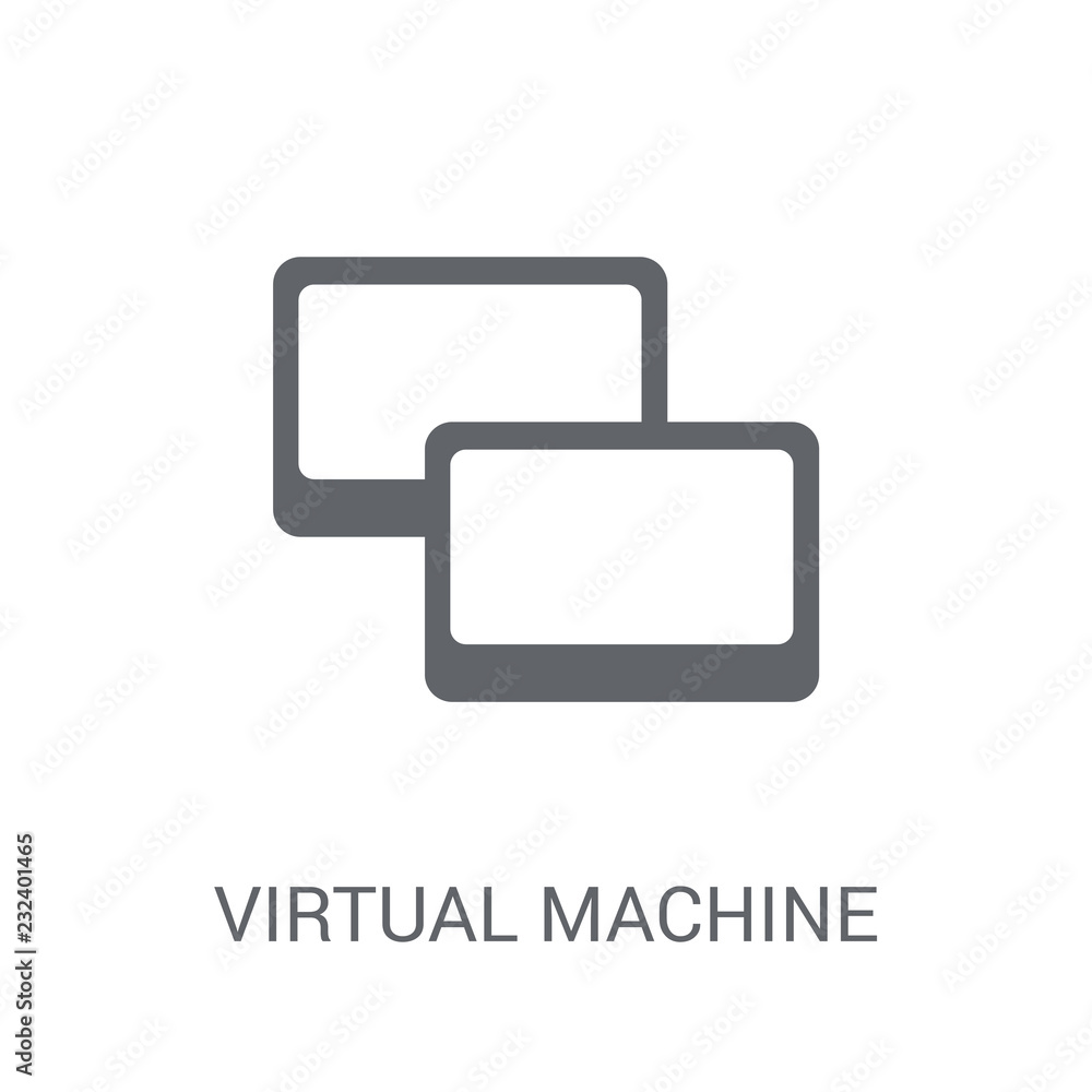 Virtual Machine icon. Trendy Virtual Machine logo concept on white ...