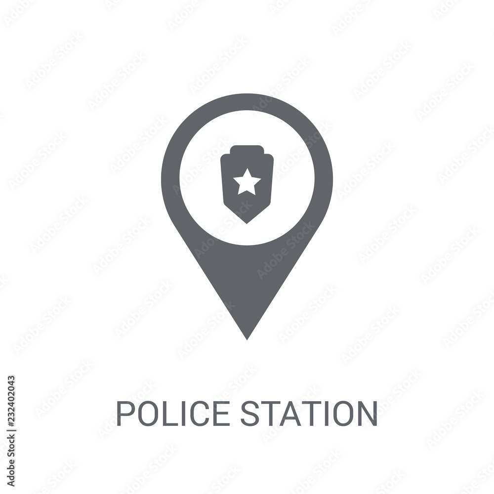 Police station sign icon. Trendy Police station sign logo concept on ...