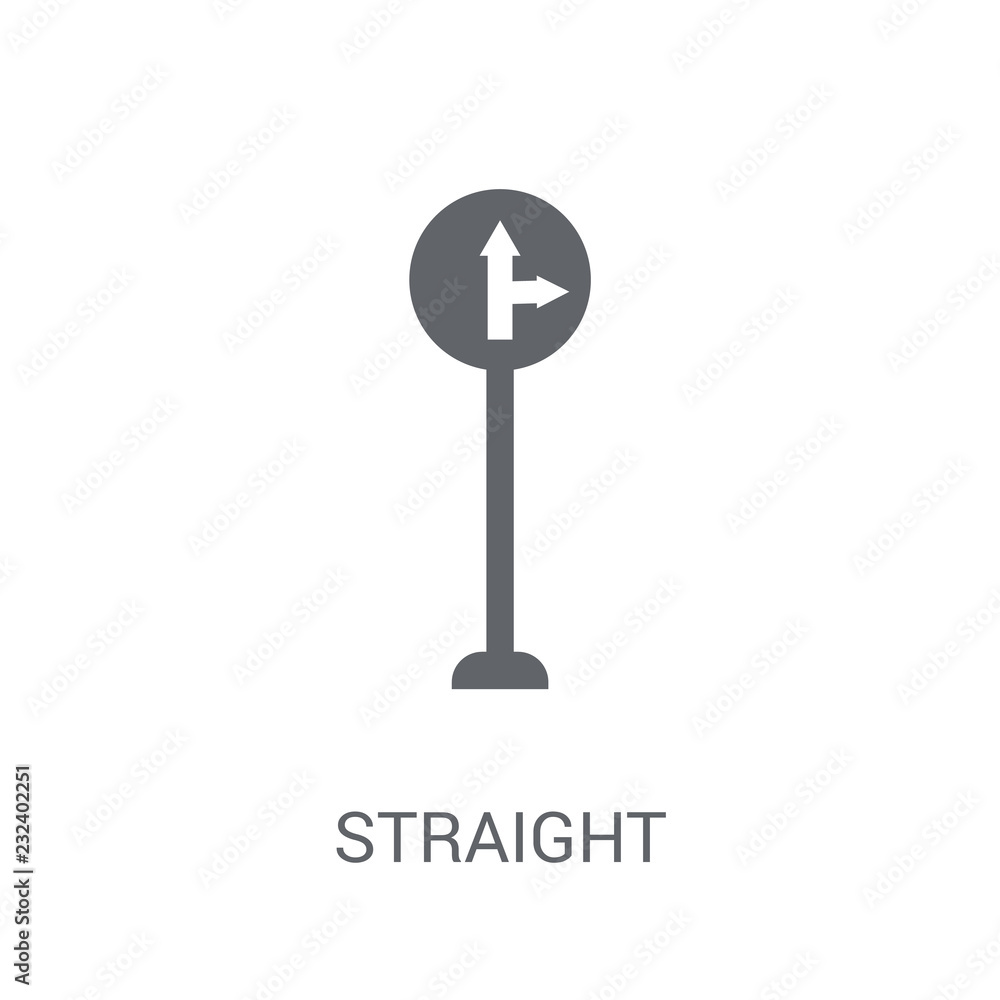 Straight sign icon. Trendy Straight sign logo concept on white ...