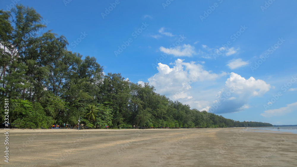 beautiful sea and sand summer landscape scene at Pak Meng Beach Trang ...