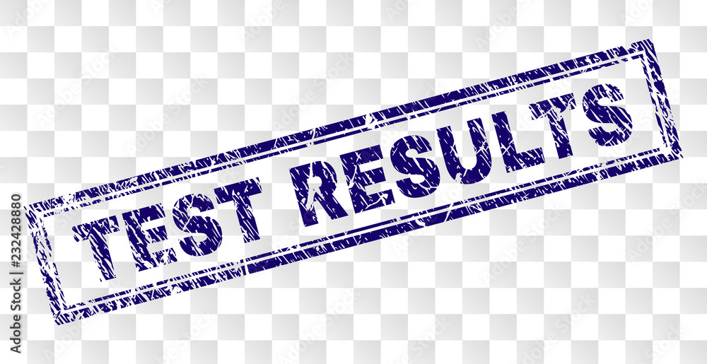 TEST RESULTS stamp seal watermark with rubber print style and double ...