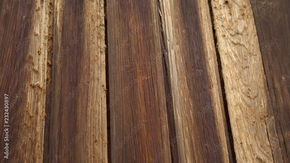 Wall in the old wooden house rotate. Old wooden rotting background ...