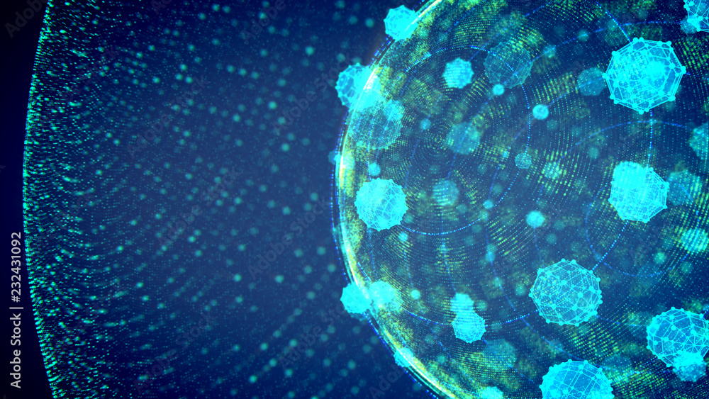 BeautifulBright Light Blue Plexus Spheres Stock Illustration | Adobe Stock