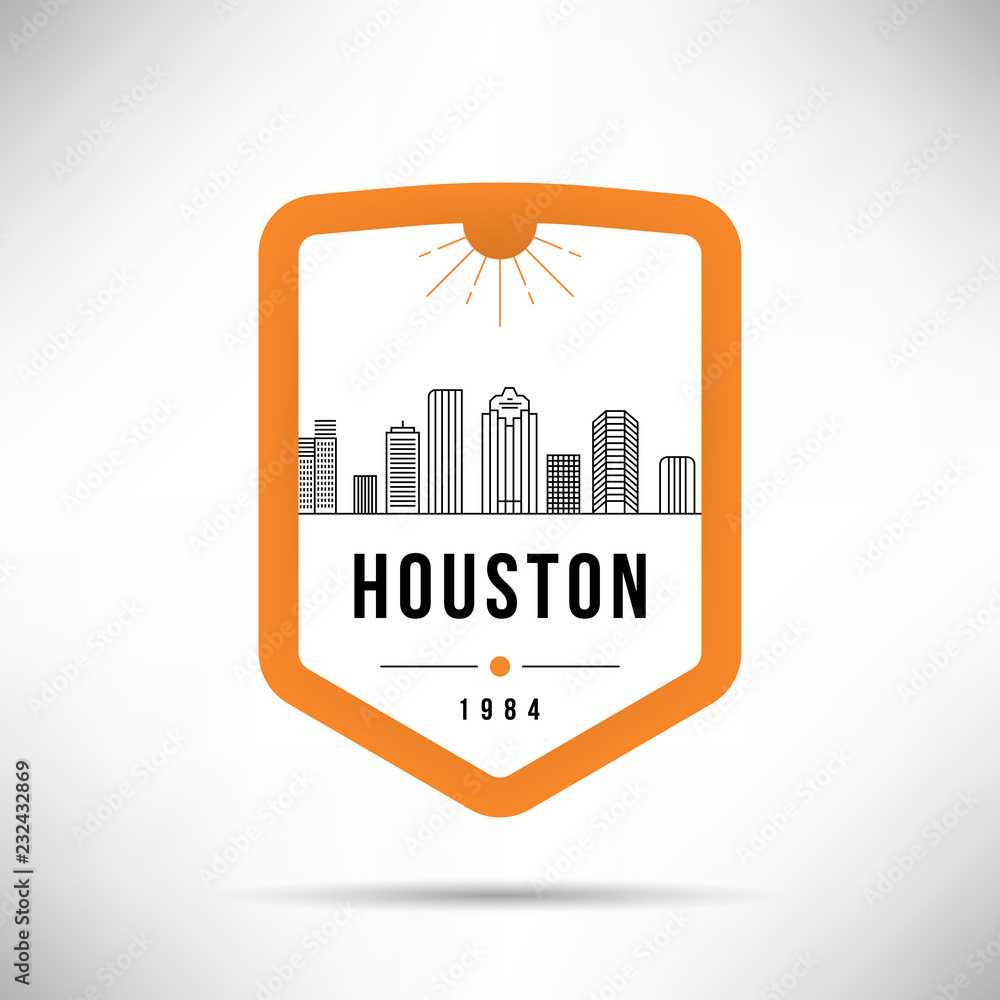 Houston City Modern Skyline Vector Template Stock Vector | Adobe Stock