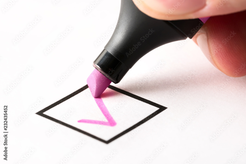 Poster Writing checkmark in checkbox in checklist – Wall Art | UkPosters