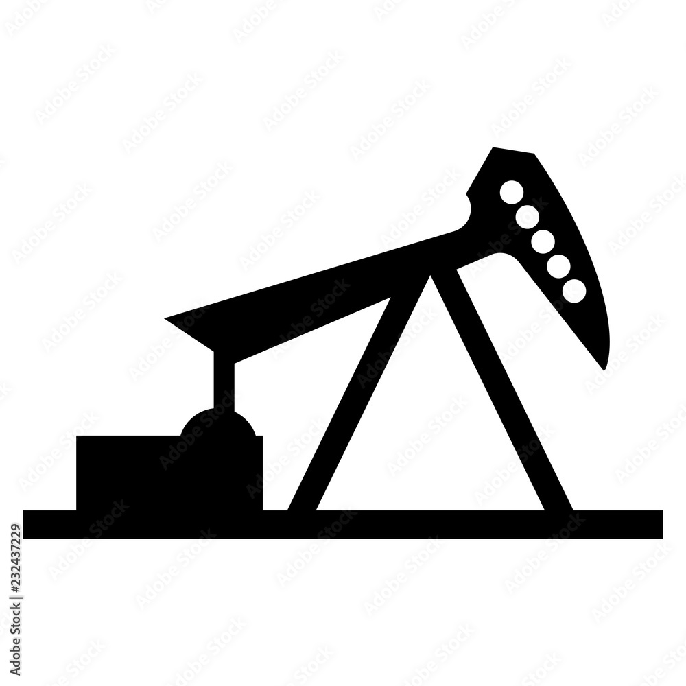 Facory, Gas, Well icon. Vector industrial buildings pictograms. Black ...