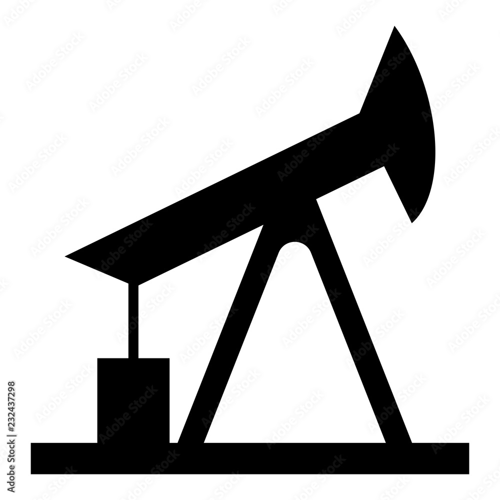 Facory, Gas, Well icon. Vector industrial buildings pictograms. Black ...