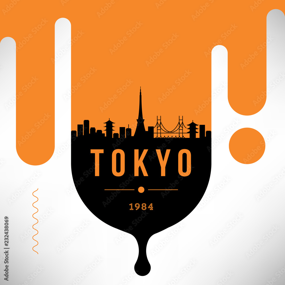 Tokyo Modern Web Banner Design with Vector Linear Skyline Stock Vector ...