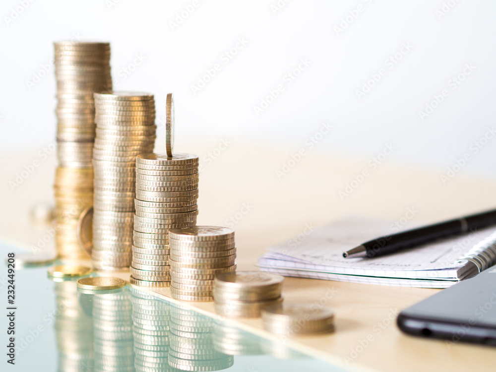 visual concept showing the increase in value of the currency. Value ...
