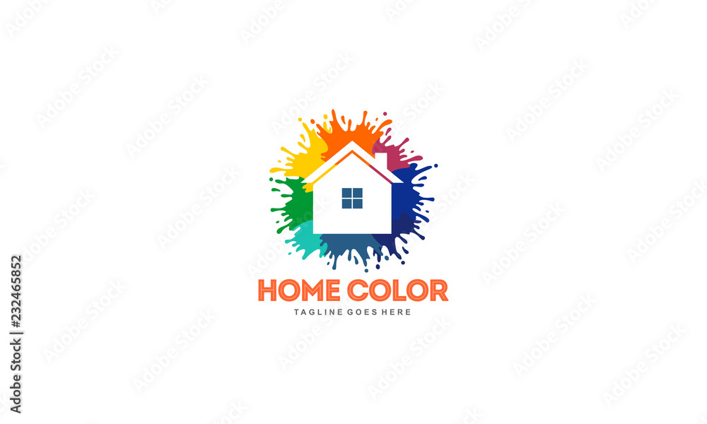 Colorful home logo - house color paint splash vector Stock Vector ...